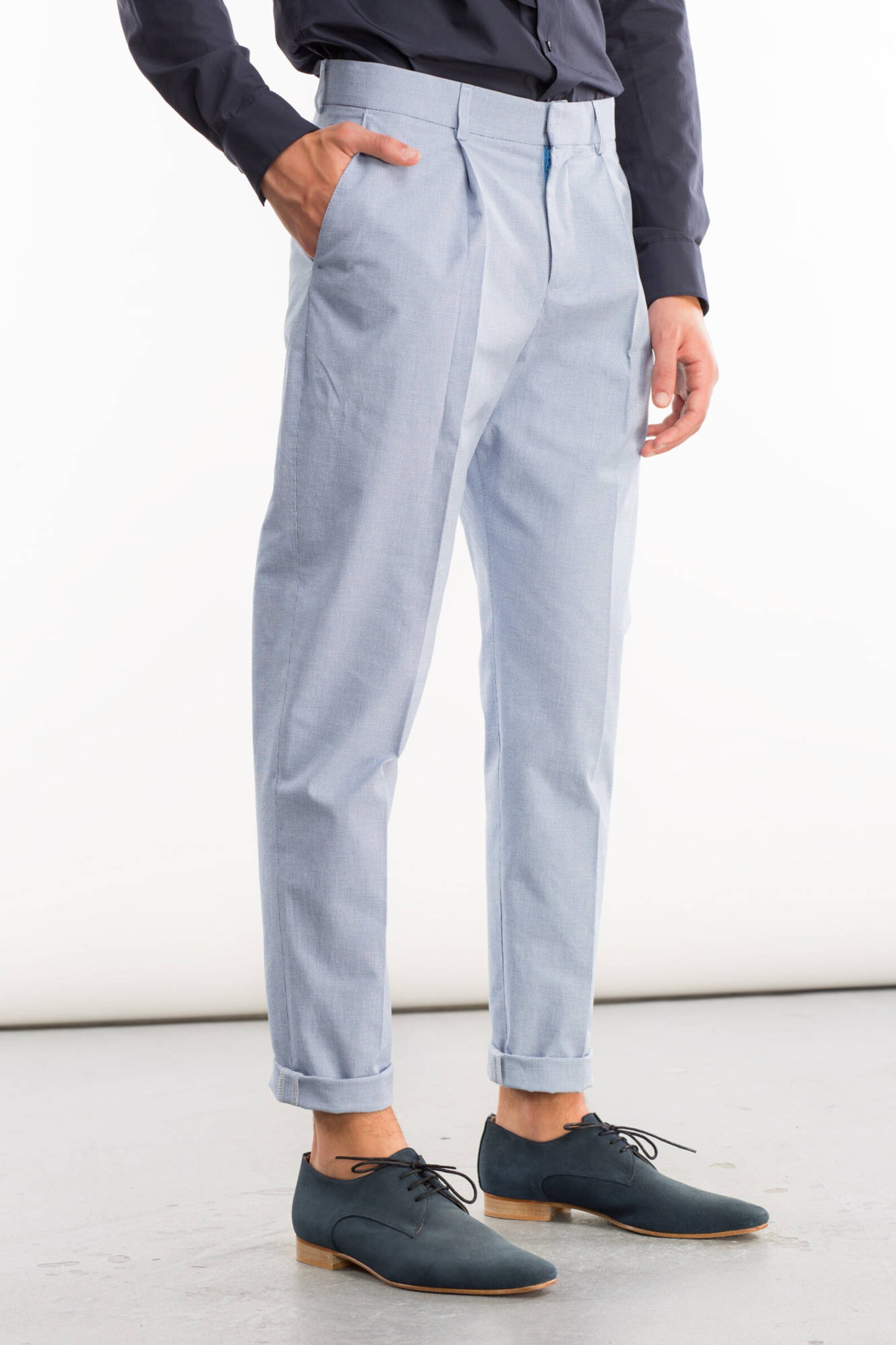 Tailored Pants With Single Front Pleat / Men's Slim Fit Pleated ...