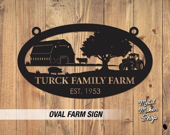 Oval Farm Sign With Family Name and Established Date - Etsy