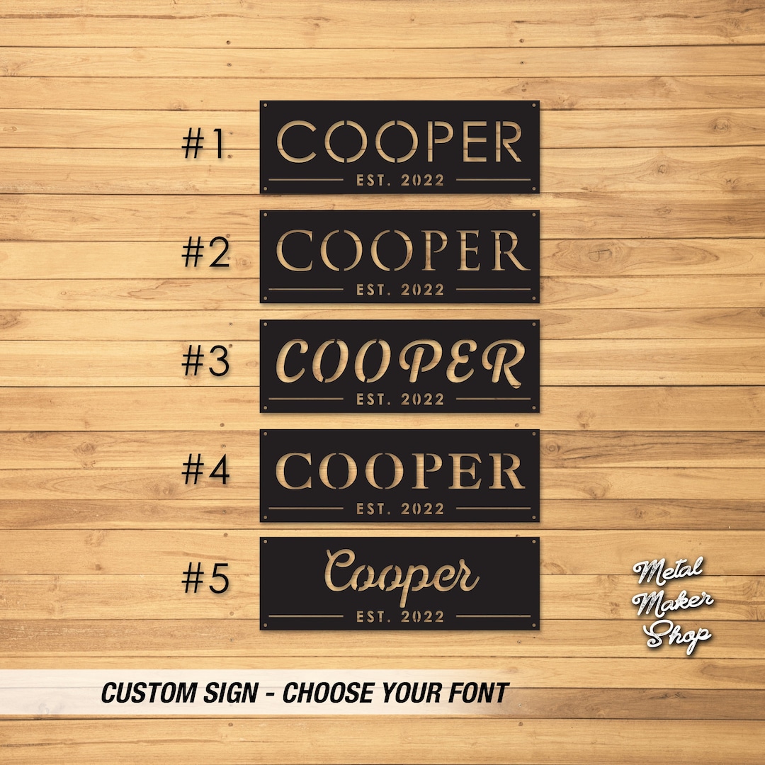 Metal Signs Personalized, Custom Metal Sign, Choose Your Font, Metal ...