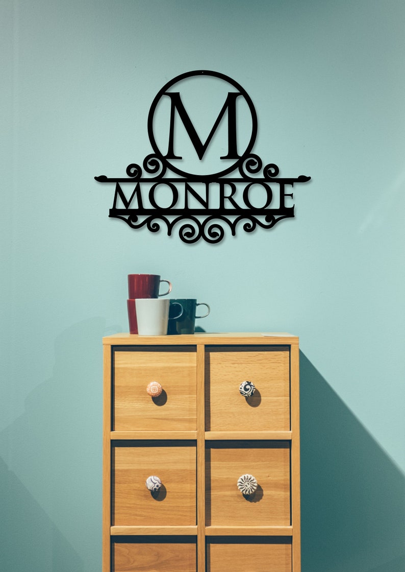Classy Family Sign Round Letter Monogram Free Shipping - Etsy