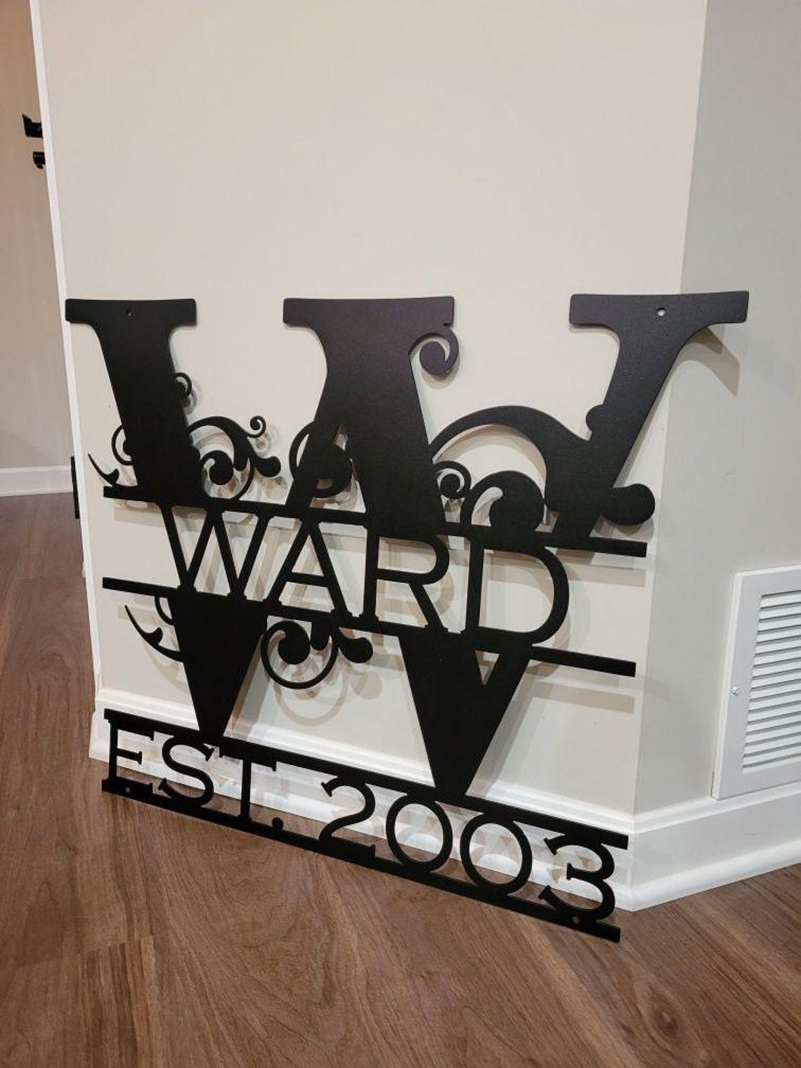 Personalized Metal Monogram Sign, Decorative Vines, Wedding Gift - Etsy