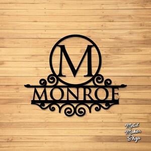 Classy Family Sign, Round Letter Monogram, Free Shipping, Custom Metal ...