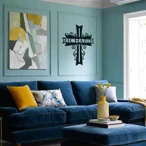 Decorative Name Cross, Personalized Cross, Metal Name Sign, Religious ...