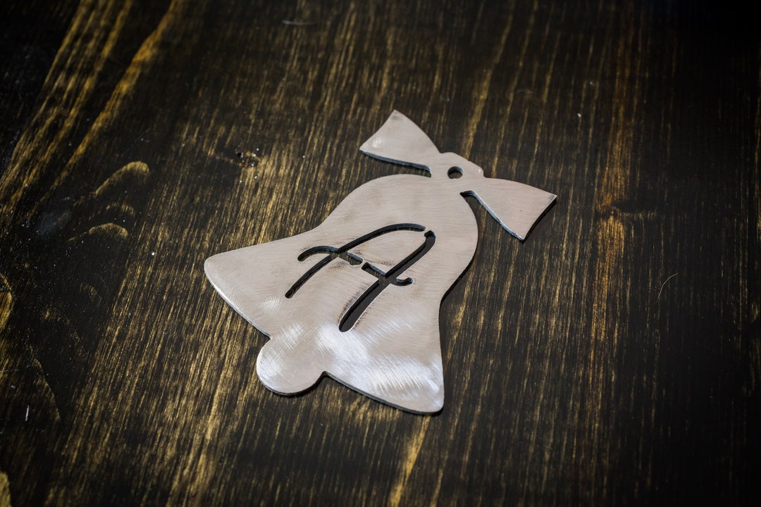 Metal Bell Ornament, Monogram Ornaments, Metal Ornaments, Christmas ...