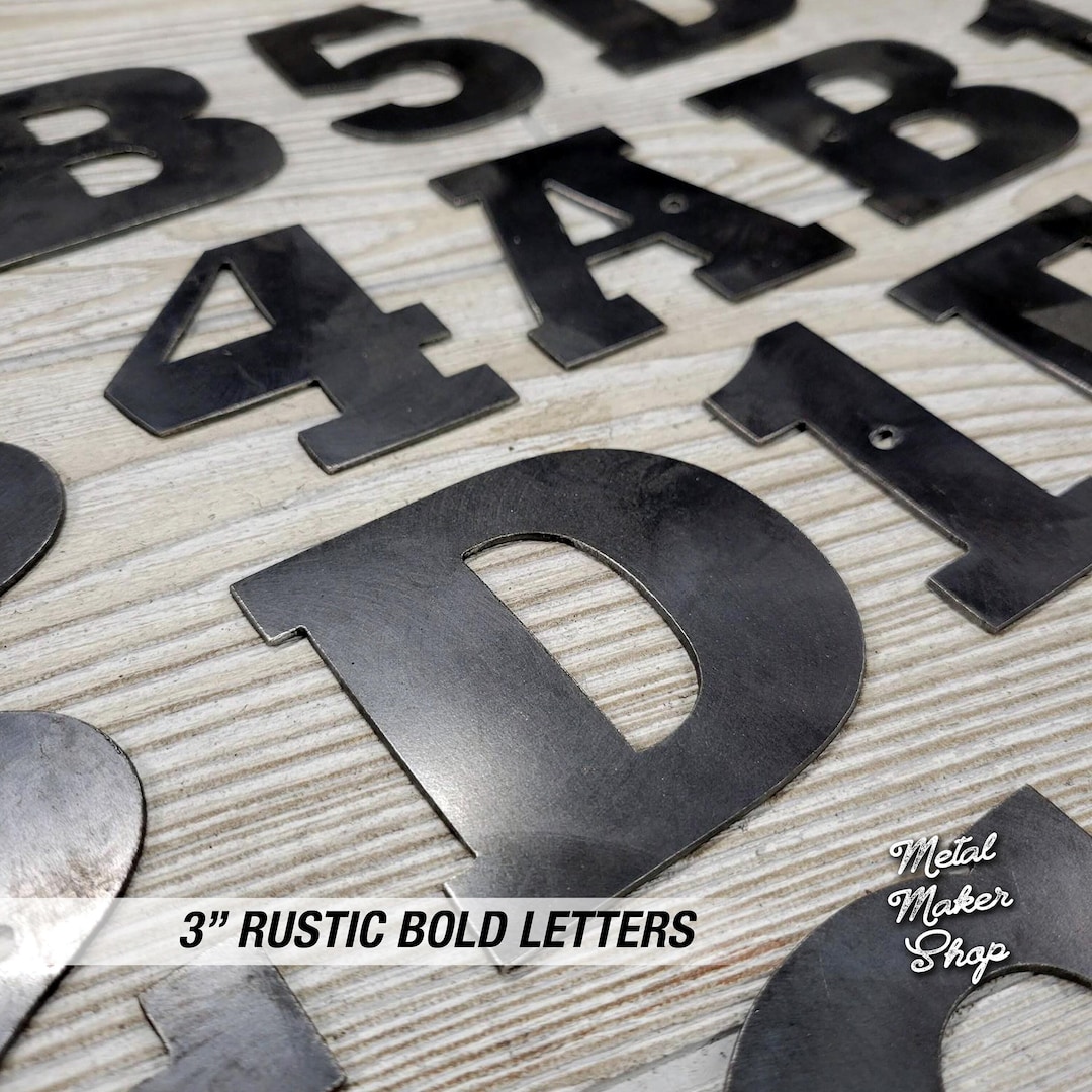 3" Rustic Raw Steel Letters & Numbers: Individual Crafting Letters - Etsy
