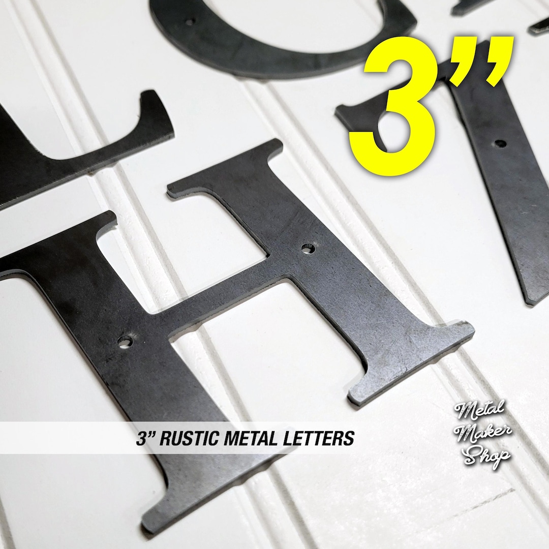 Rustic Metal Letters & Numbers: 3" Raw Steel Crafting - Etsy