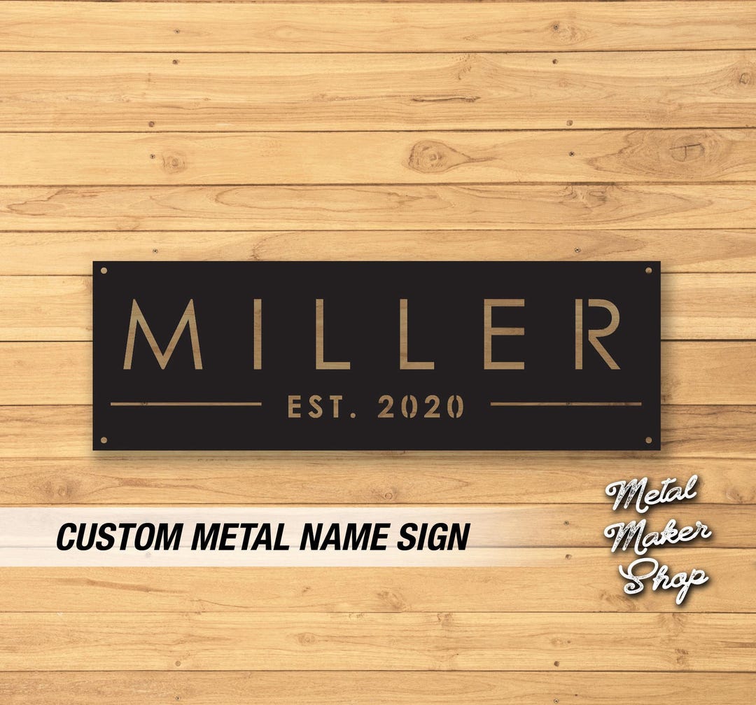 Personalized Metal Name Sign: Custom Steel Wall Art - Etsy