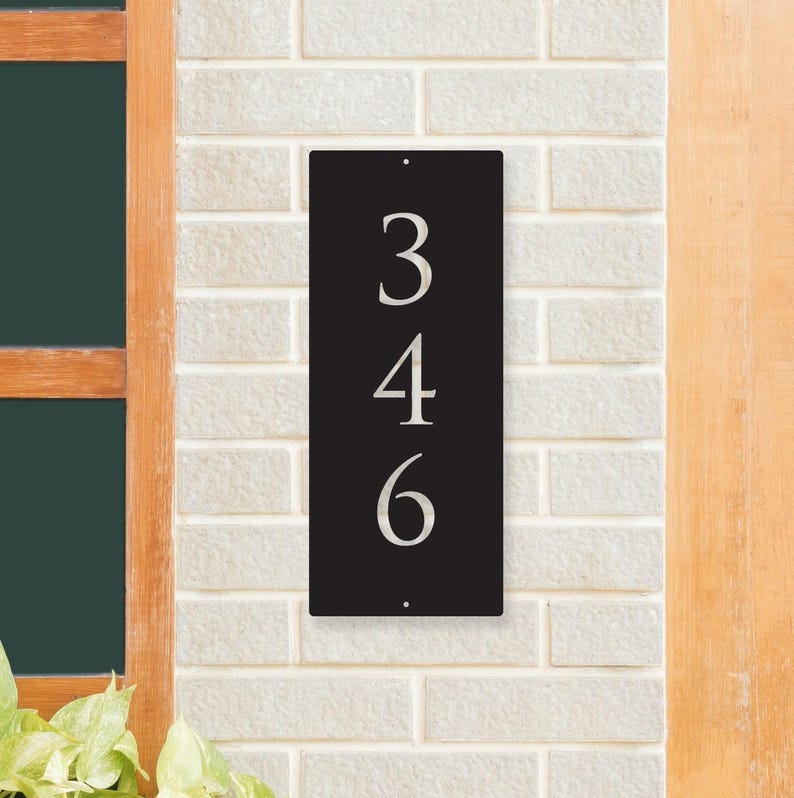 Vertical Metal House Number Sign: Custom Address Numbers - Etsy