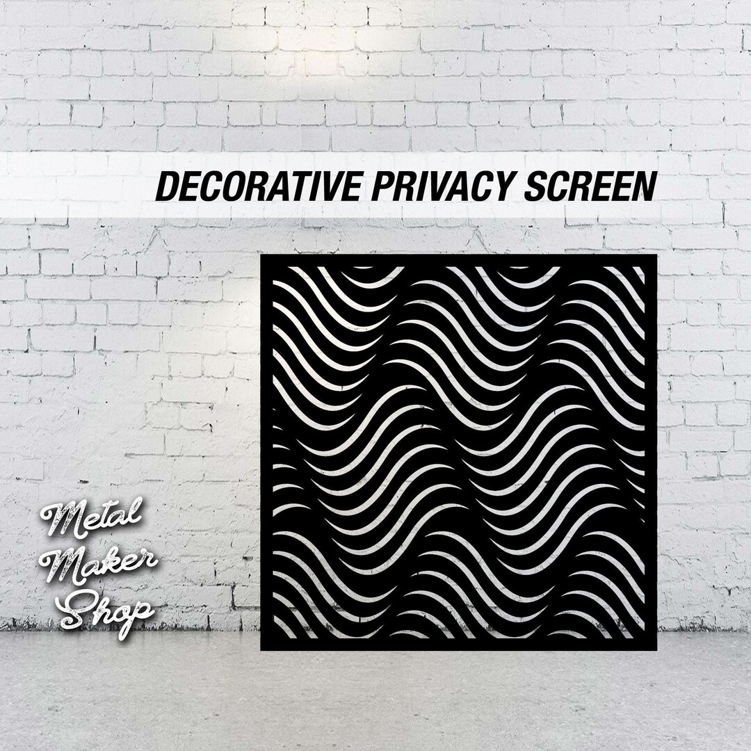 Wave Pattern Decorative Privacy Screen: Laser Cut Steel Panel - Etsy