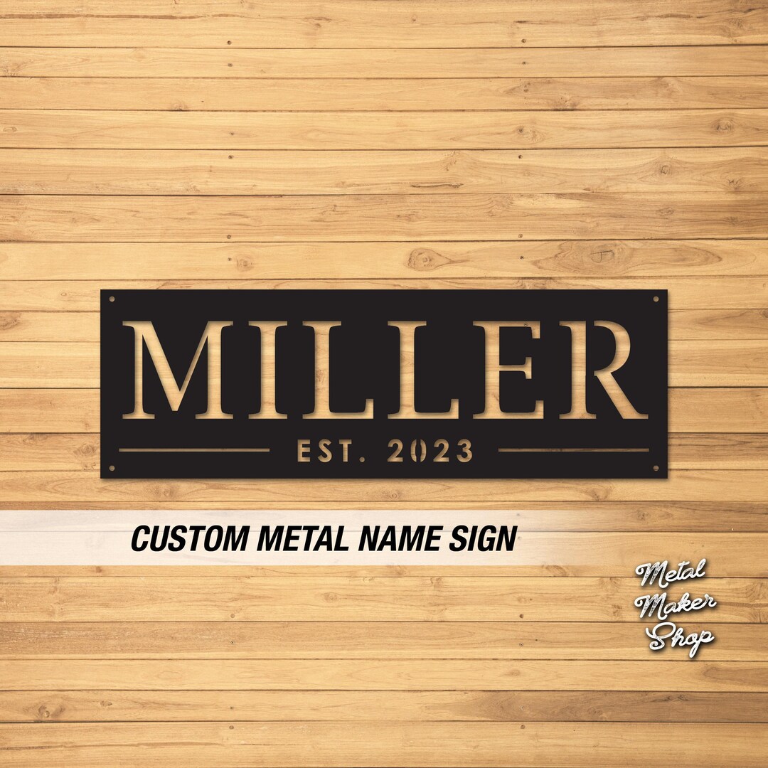 Custom Metal Name Sign, Personalized Wall Art, Unique Home Decor ...