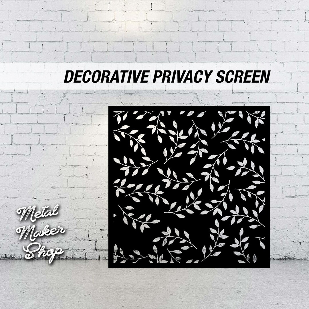 Leaf Pattern Metal Privacy Screen: Decorative Steel Panel - Etsy