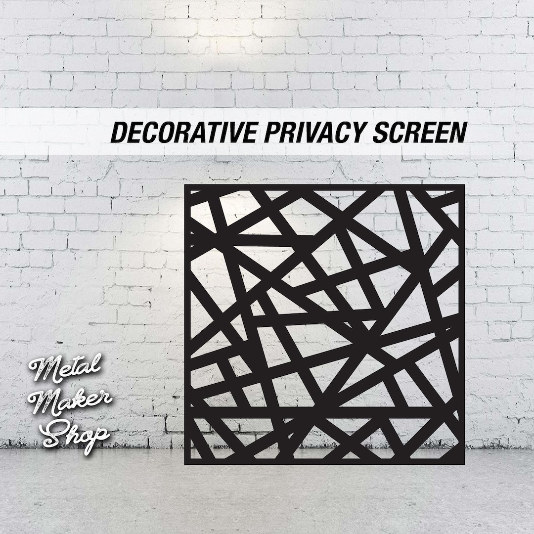 Line Pattern Decorative Privacy Screen: Laser Cut Steel Panel - Etsy