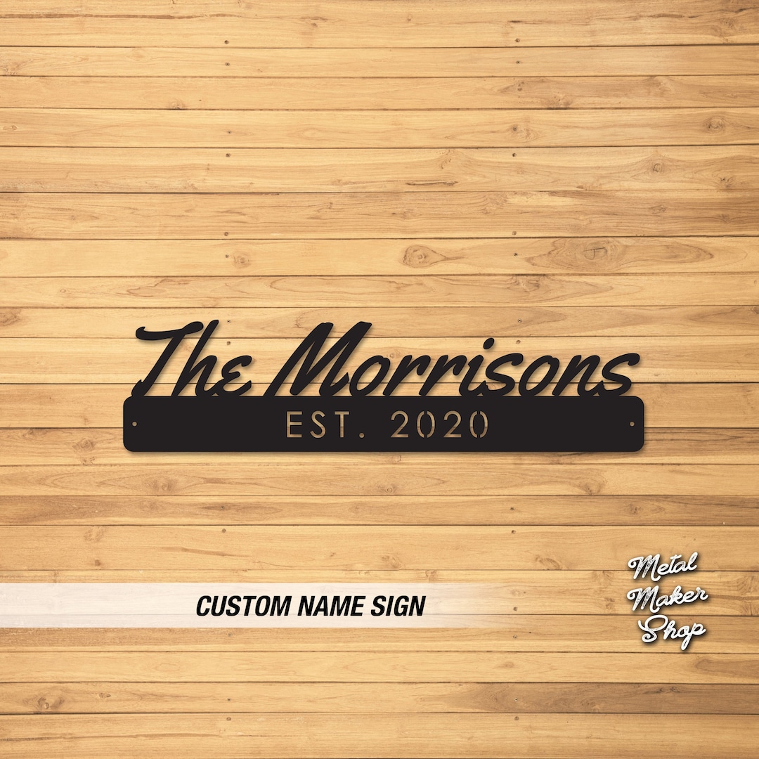 Rectangle Metal Sign, Script Sign, Metal Signs Personalized, Custom ...