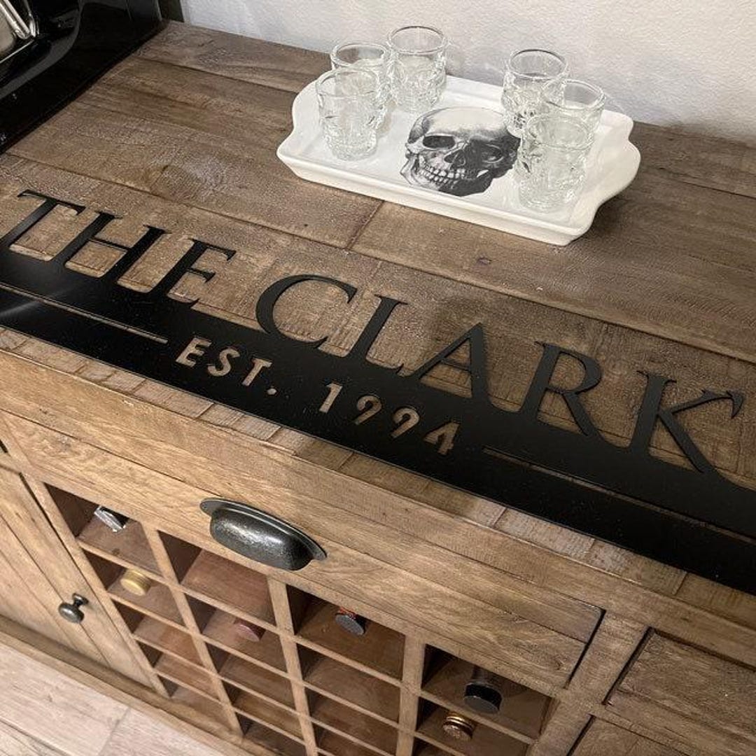 Custom Metal Last Name Sign: Personalized Wall Art - Etsy