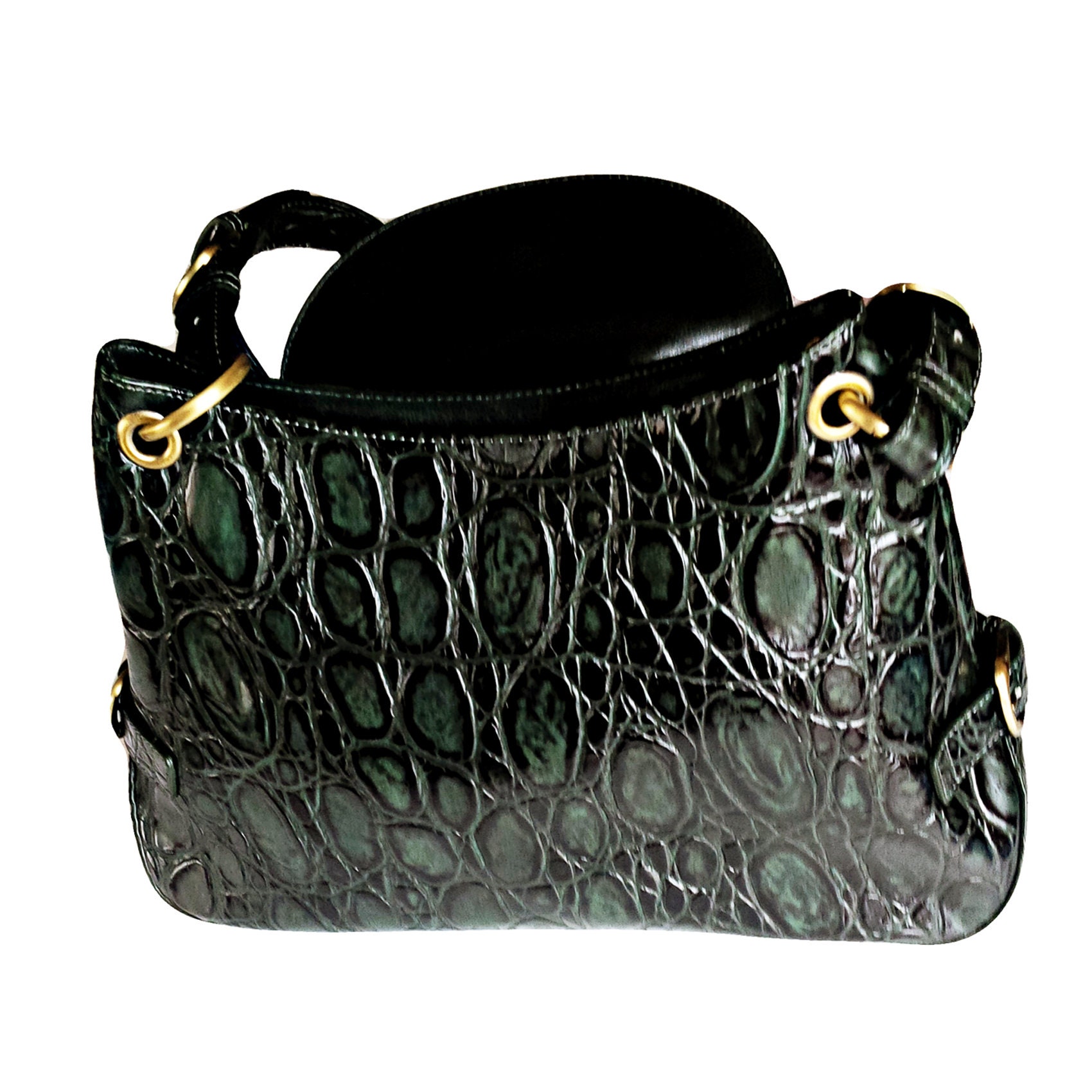 Charlie Lapson-limited Edition Leather Handbag Crock Embossed Ample ...