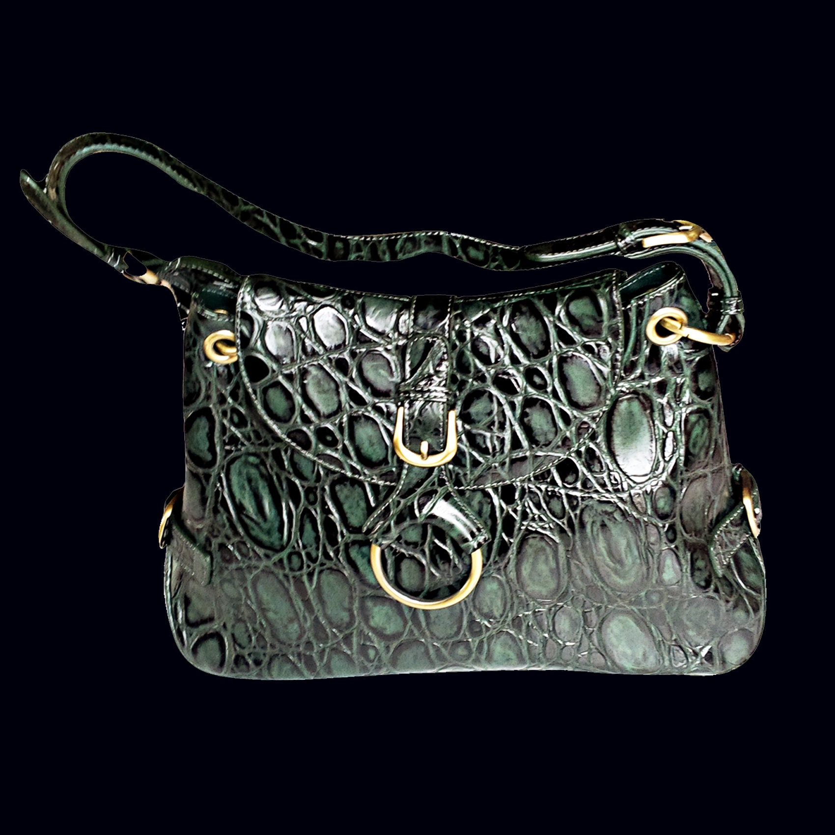 Charlie Lapson-limited Edition Leather Handbag Crock Embossed Ample ...