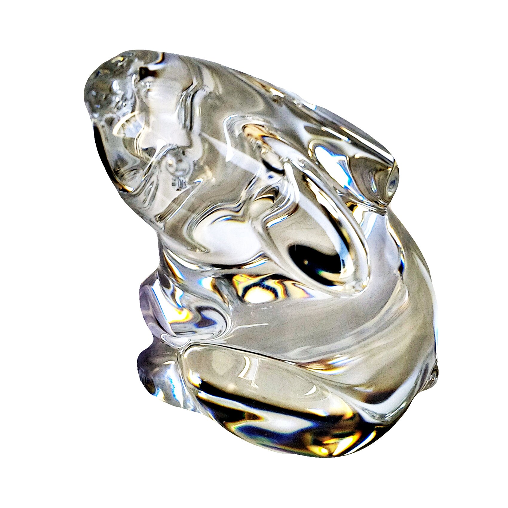 Baccarat Handcrafted Crystal Sitting Rabbit Sculpture Figurine Made in ...