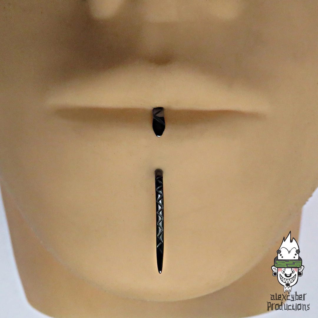 Handmade Blackened Niobium Snake Lip Ring 14g(1.6x12mm) - Etsy