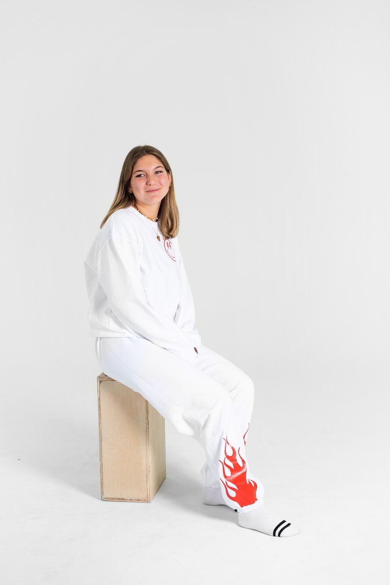 Flame Sweatpants Red and White- Flames -fire -sweats -blue -black ...