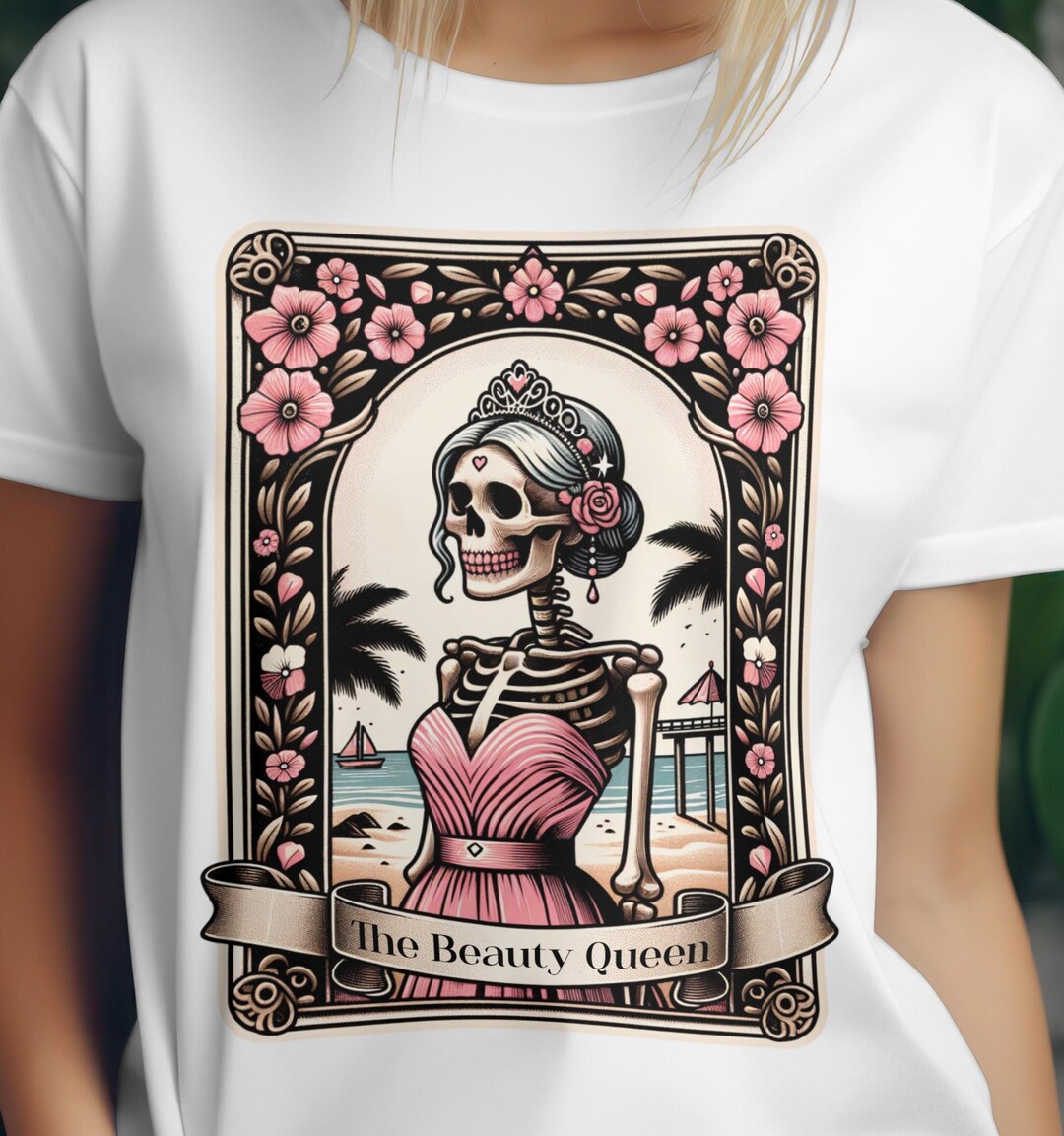 Beauty Queen Skeleton Tarot Card PNG, Halloween Tarot Sublimation ...