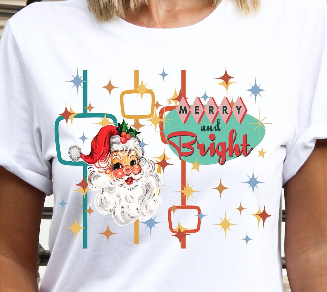 Retro Santa PNG: Mid-century Christmas Sublimation Design (digital ...