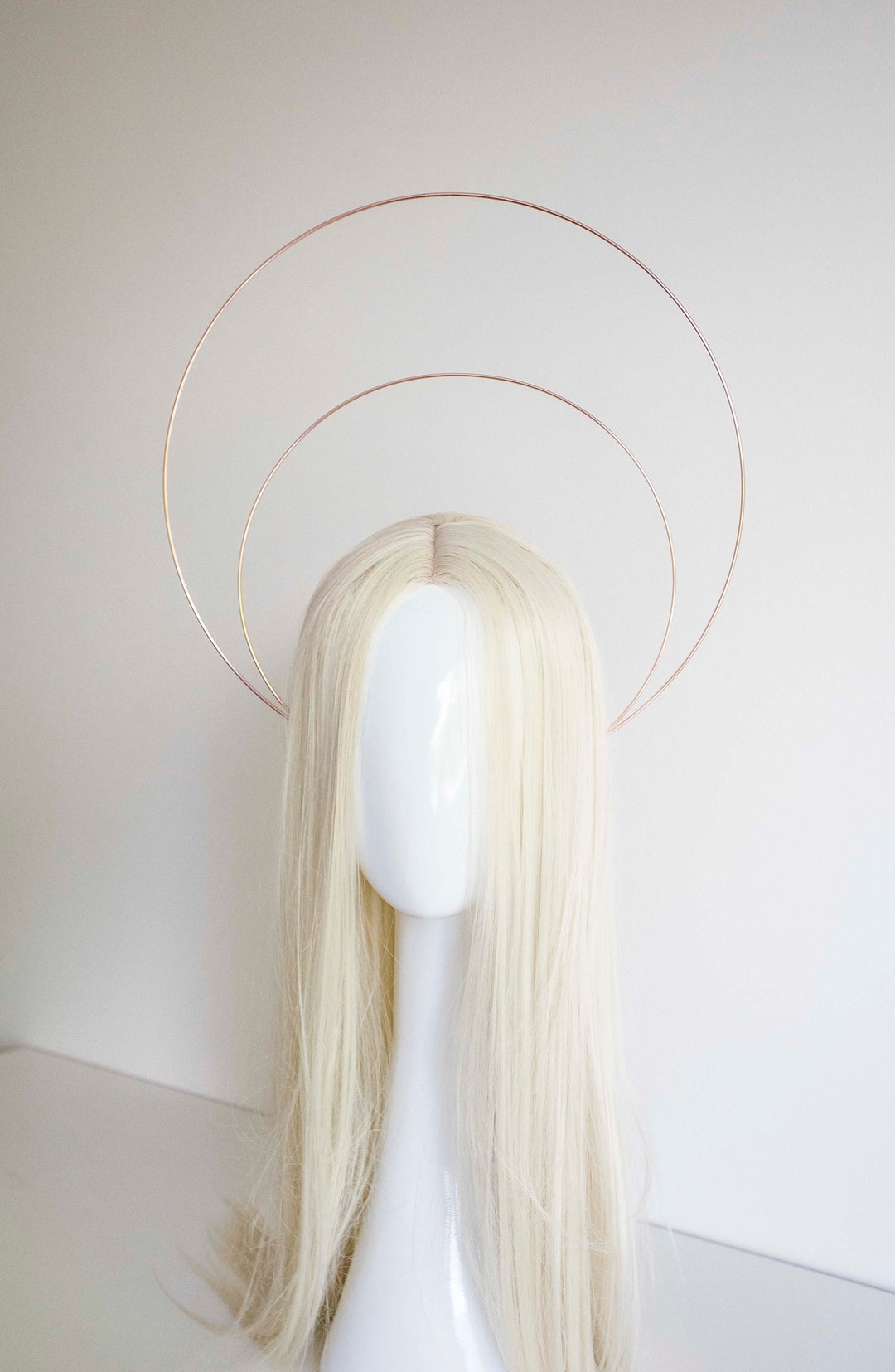 Large Rose Gold Halo Crown: Bridal Goddess Headpiece - Etsy