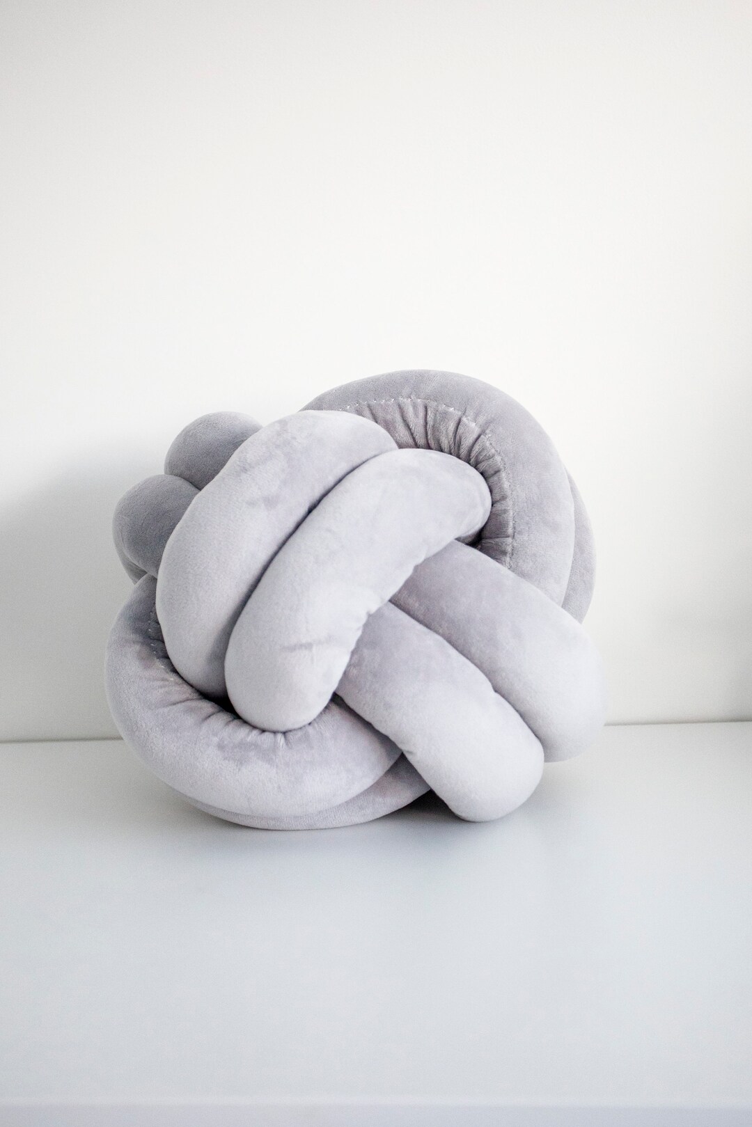 Light Grey Knot Pillow: Modern Scandinavian Decor - Etsy