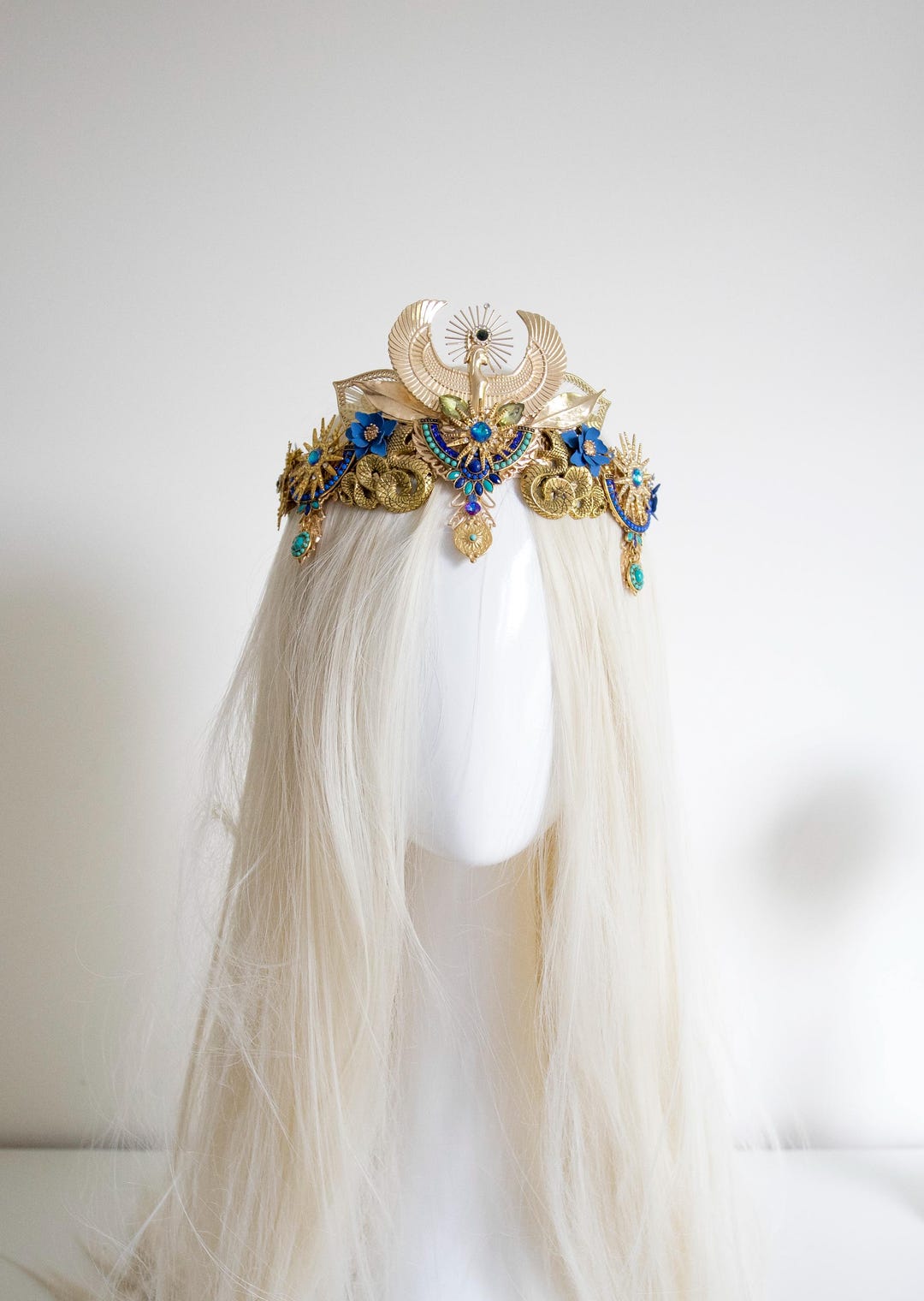 Cleopatra Crown | Egyptian Headpiece | Gold Rhinestone Headdress ...