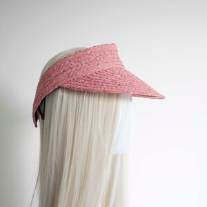Pink Visor Cap - Panmilli | Crownless Hat | Raffia Straw | Crownless ...