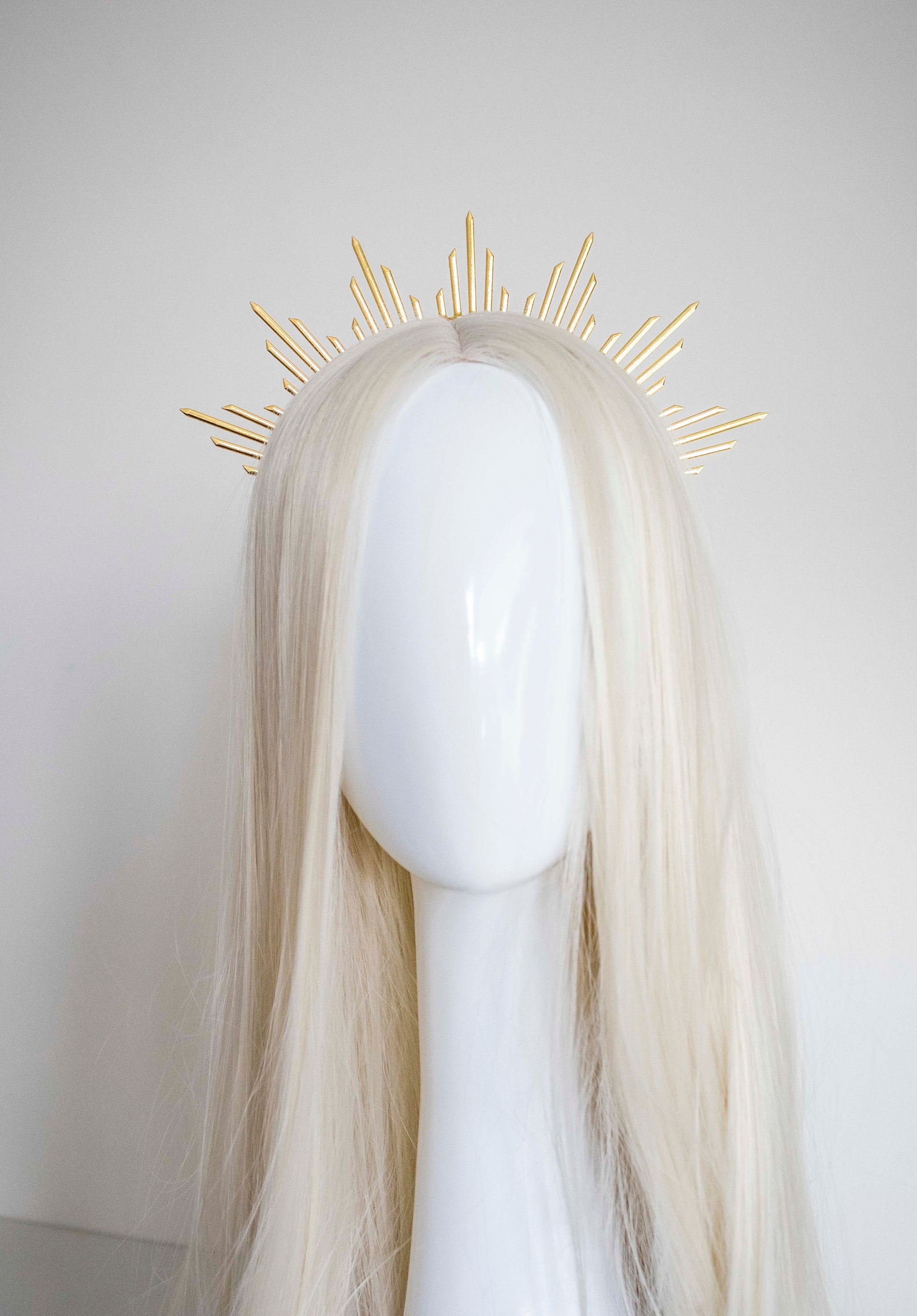 Gold Metal Sun Crown Panmilli Goddess Headpiece Queen Crown Bridal ...