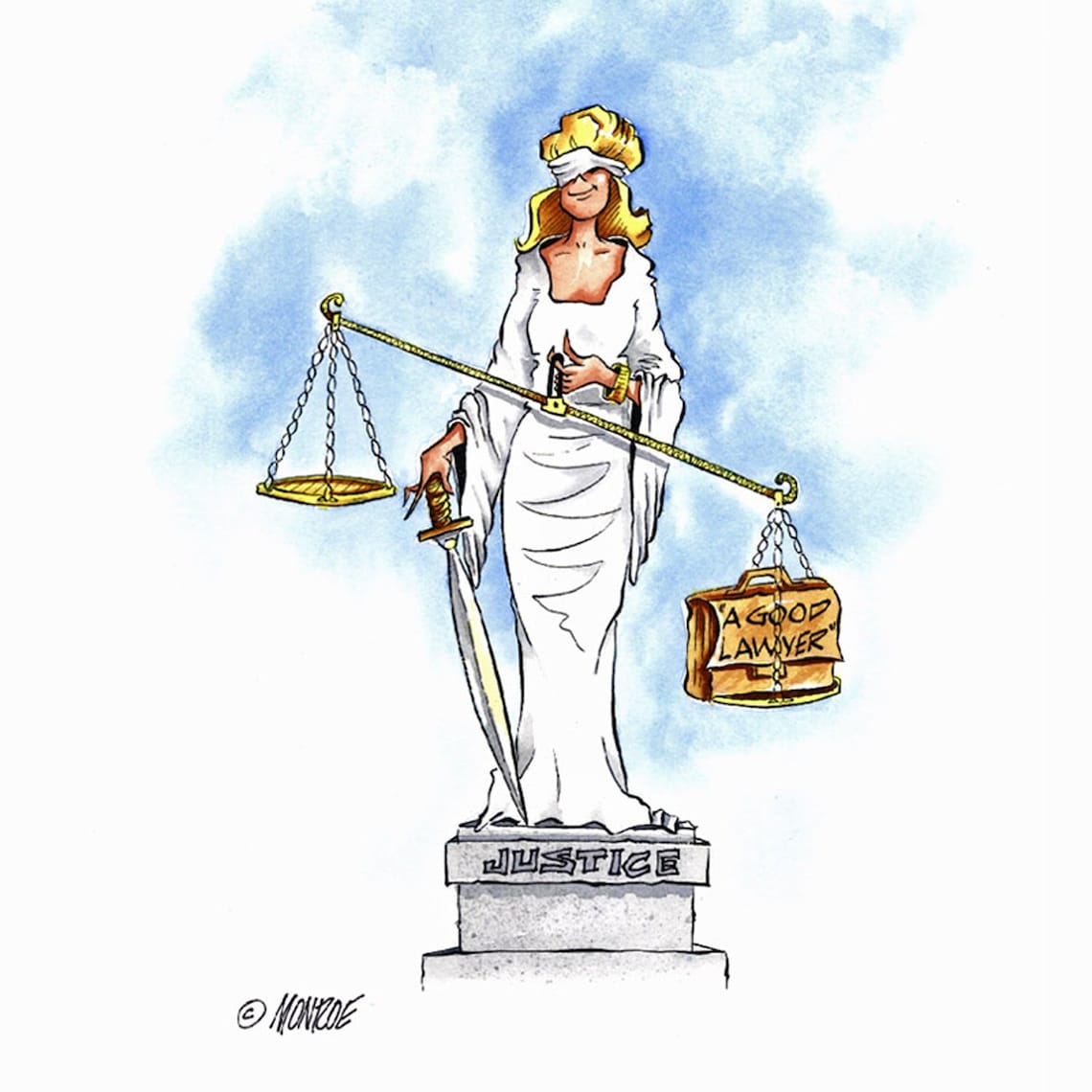 Scales of Justice Print Humorous Law Office Decor Lady - Etsy