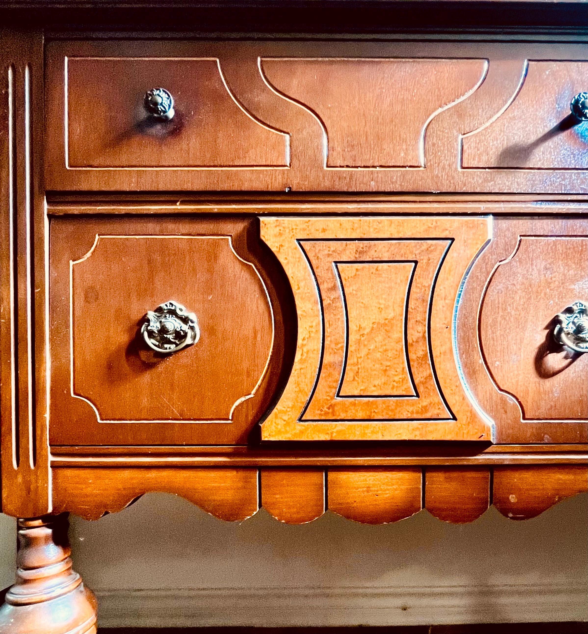 Antique 1920s Sideboard Buffet Table Art Deco Spanish Revival Victorian ...