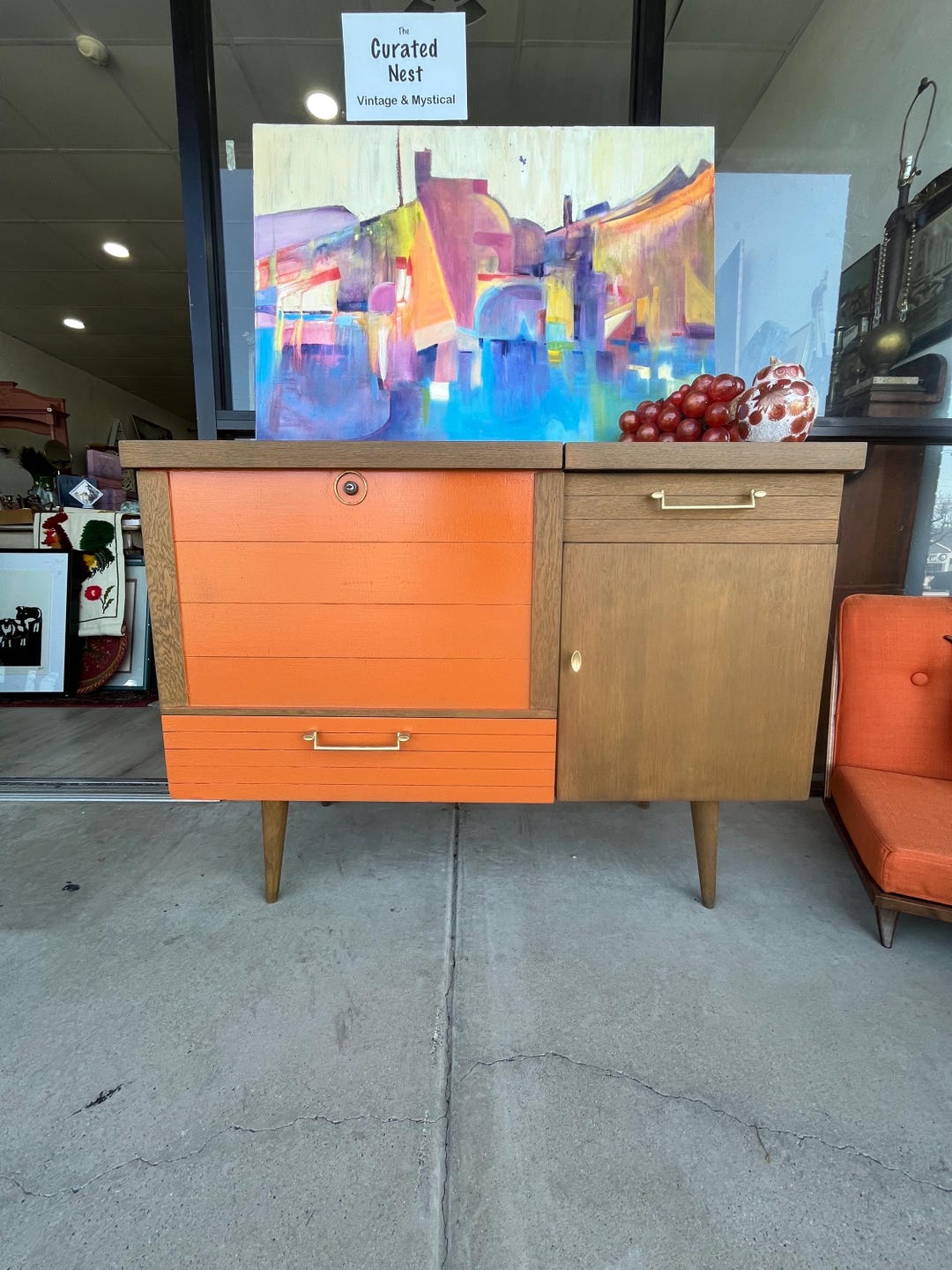 MCM Cabinet Buffet Entryway Console Tv Cedar Chest Mid Century FREE ...