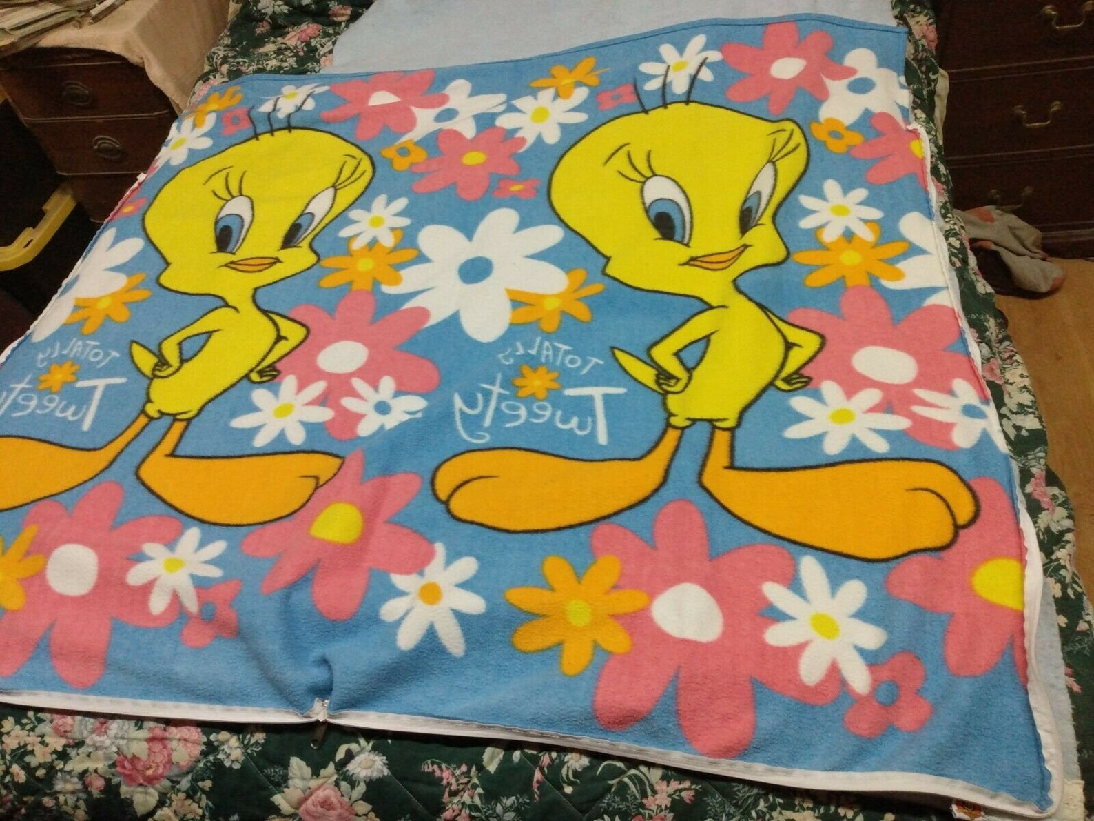 Vintage Tweety Bird Looney Tunes Sleeping Bag Blanket 1997 Warner Bros ...
