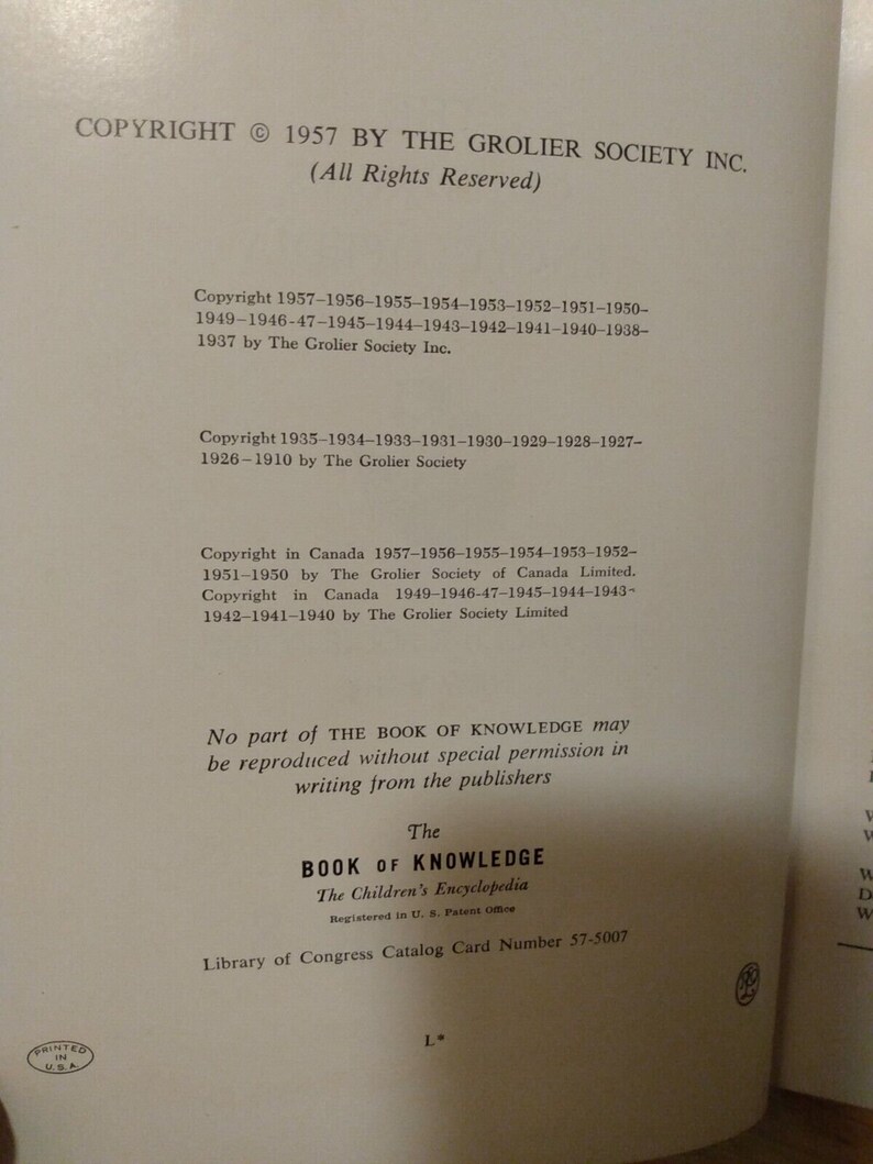 1957 Grolier BOOK OF KNOWLEDGE Complete 20 Volume Set Magic Carpet ...