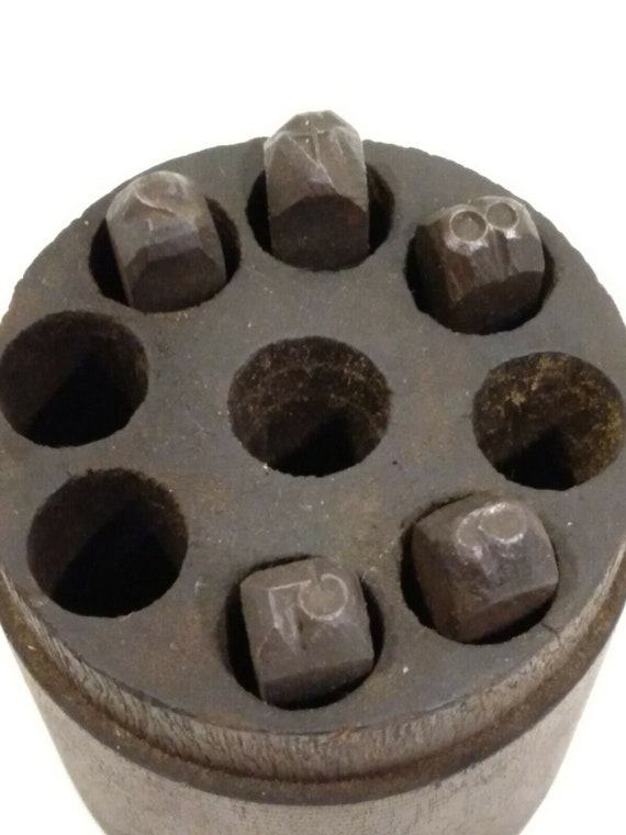 Home Improvement Vintage 9-Piece Metal Number Punch Stamp Die Set ...