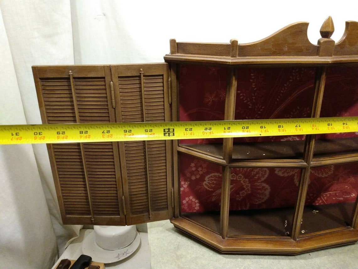 1964 Vtg MCM SYROCO Plastic 3 Tier Wall Shelf W/ Shutters 31.5.x 14.5 X ...