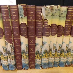 1957 Grolier BOOK OF KNOWLEDGE Complete 20 Volume Set Magic Carpet ...