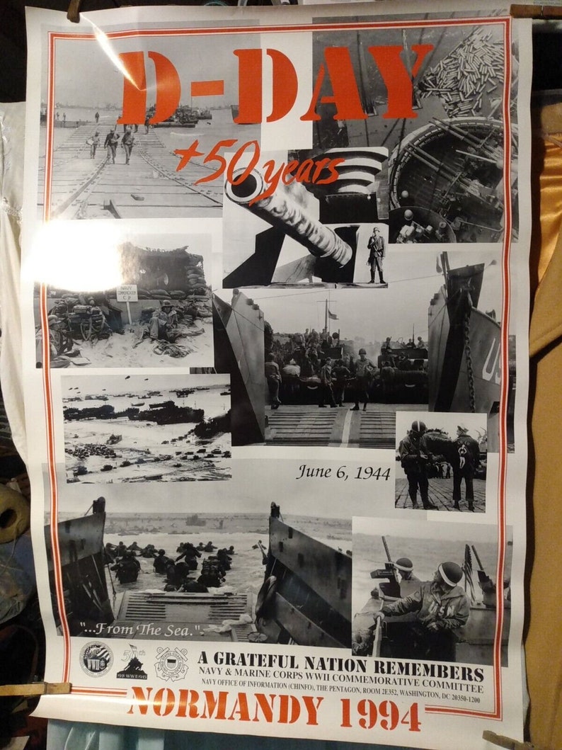 D-day Poster , 1994 Normandy +50 Years, Good Preowned Condition. - Etsy