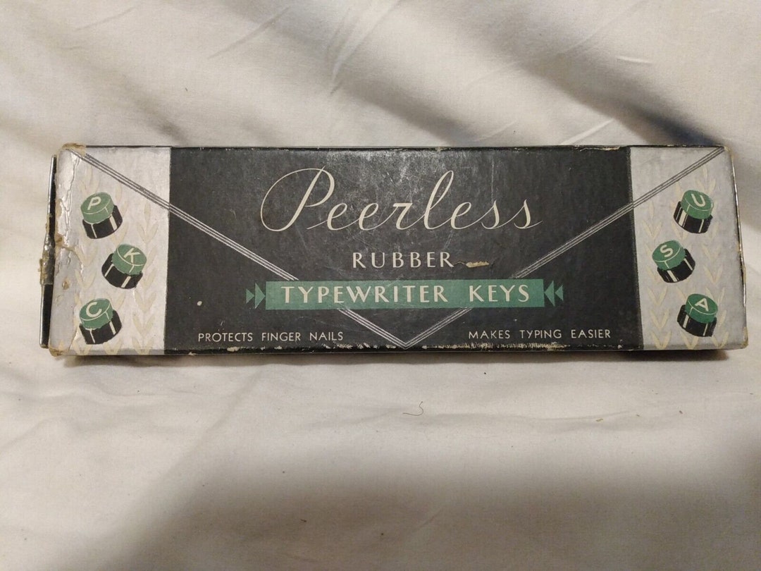Peerless Vintage Rubber Typewriter Keys Green Incomplete Box Newark NJ ...