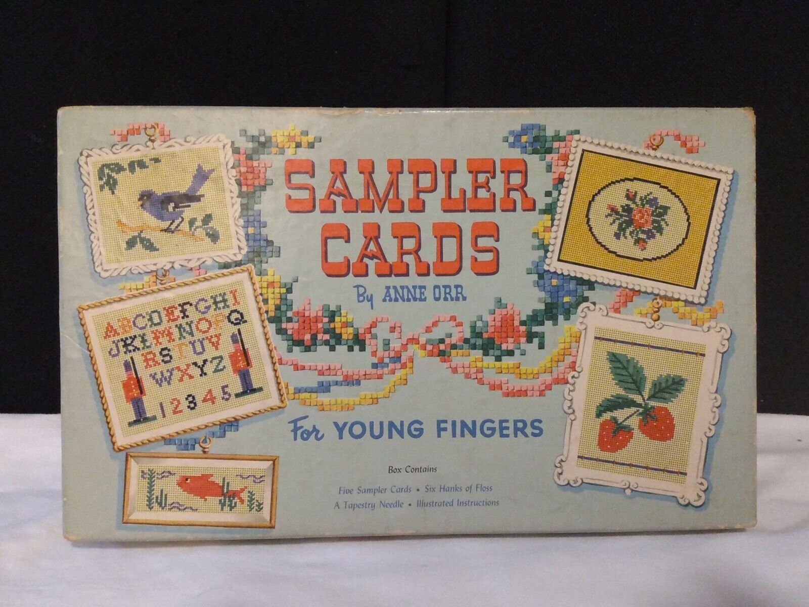 VTG 1950s Sampler Cards for Young Fingers by Anne Orr W/box and ...