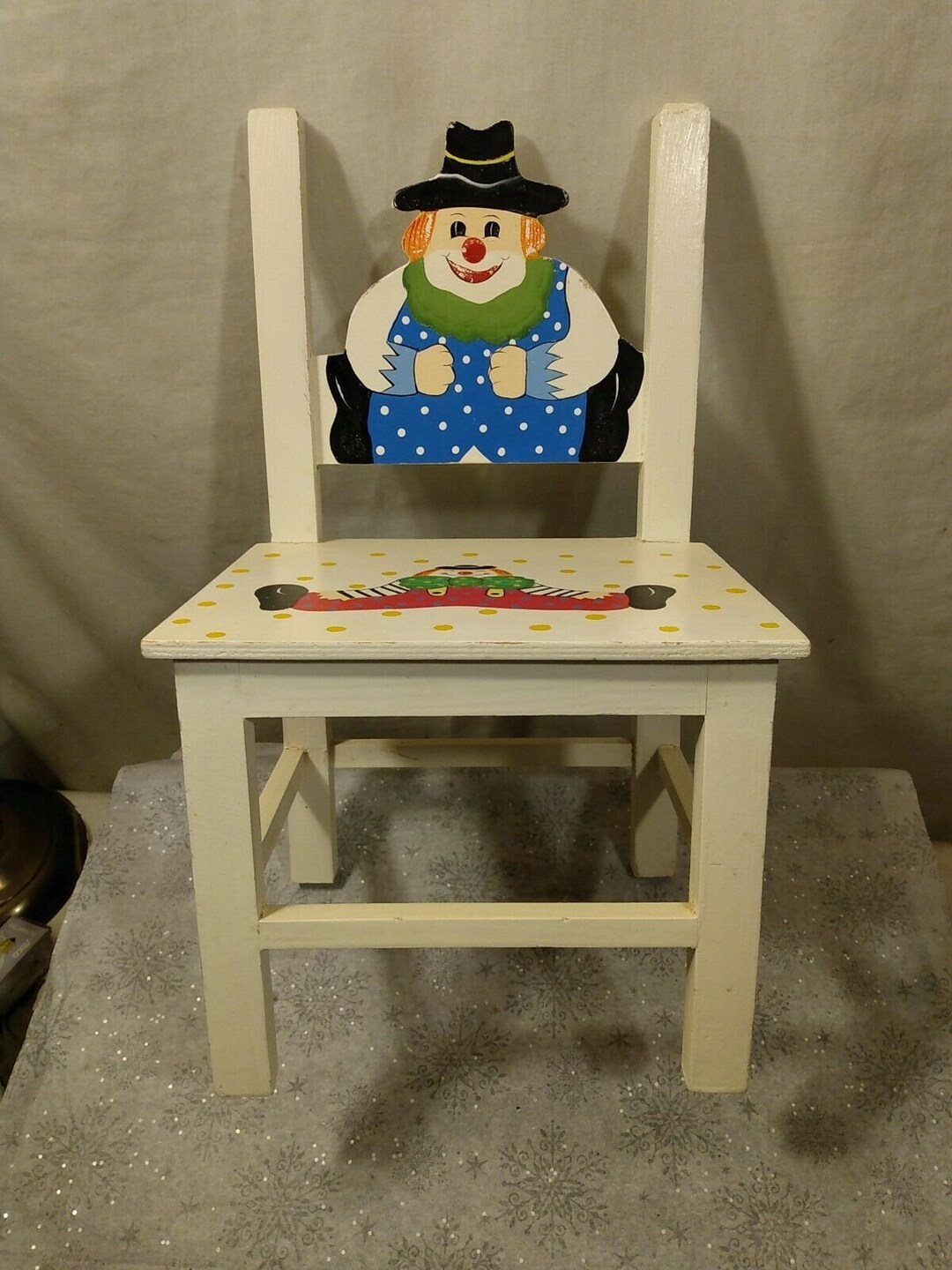 Decorative Child Chair Hand Painted With Clowns - Etsy