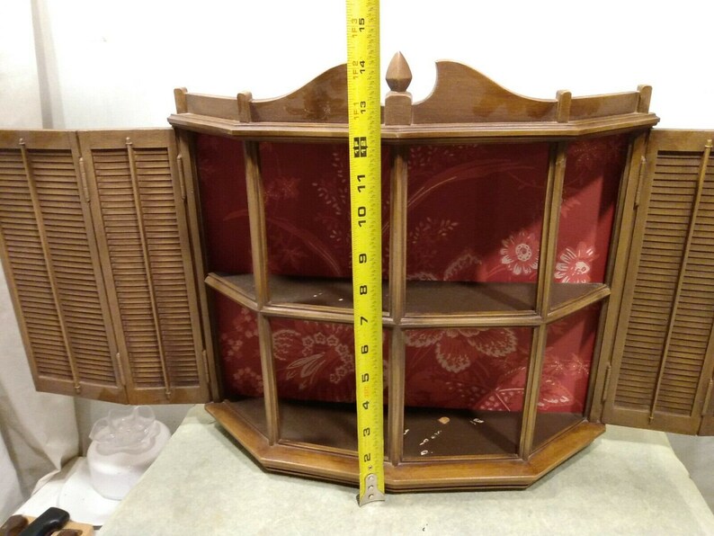 1964 Vtg MCM SYROCO Plastic 3 Tier Wall Shelf W/ Shutters 31.5.x 14.5 X ...