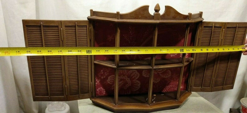 1964 Vtg MCM SYROCO Plastic 3 Tier Wall Shelf W/ Shutters 31.5.x 14.5 X ...