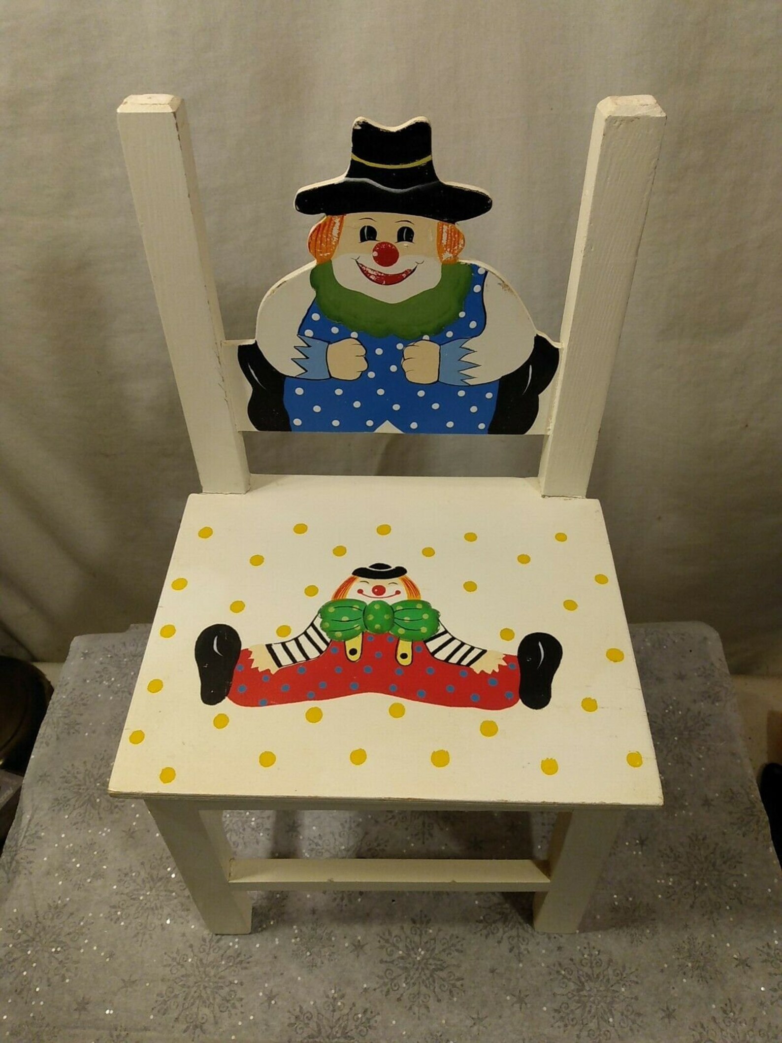 Decorative Child Chair Hand Painted With Clowns - Etsy