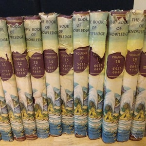 1957 Grolier BOOK OF KNOWLEDGE Complete 20 Volume Set Magic Carpet ...