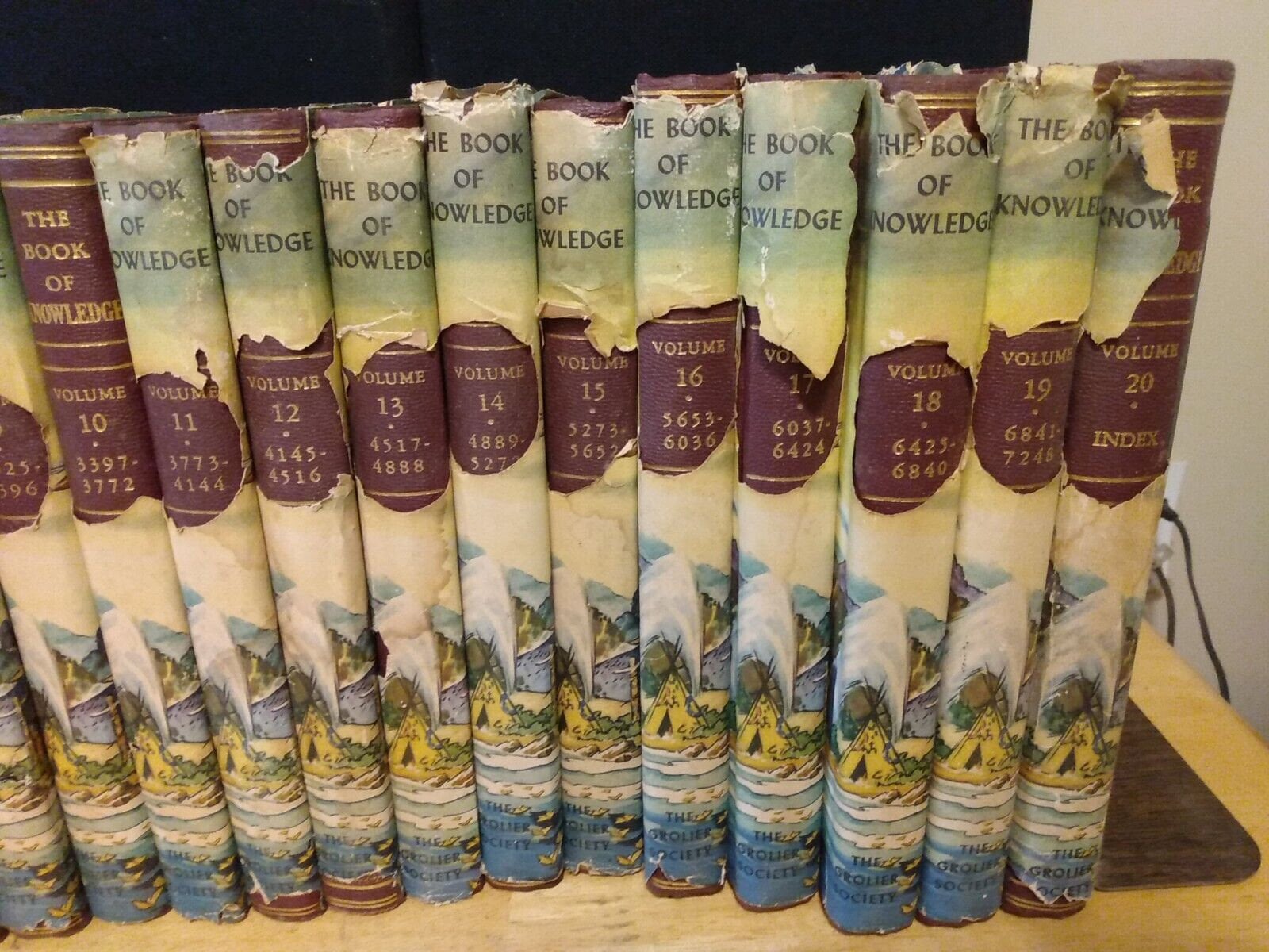 1957 Grolier BOOK OF KNOWLEDGE Complete 20 Volume Set Magic Carpet ...