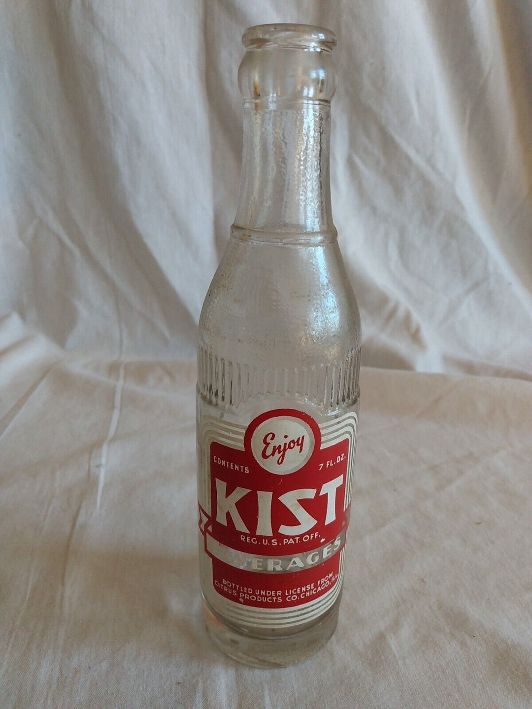 Kist Soda Bottle Knoxville Tennessee Clear 7 Oz VTG Red Label Citrus ...