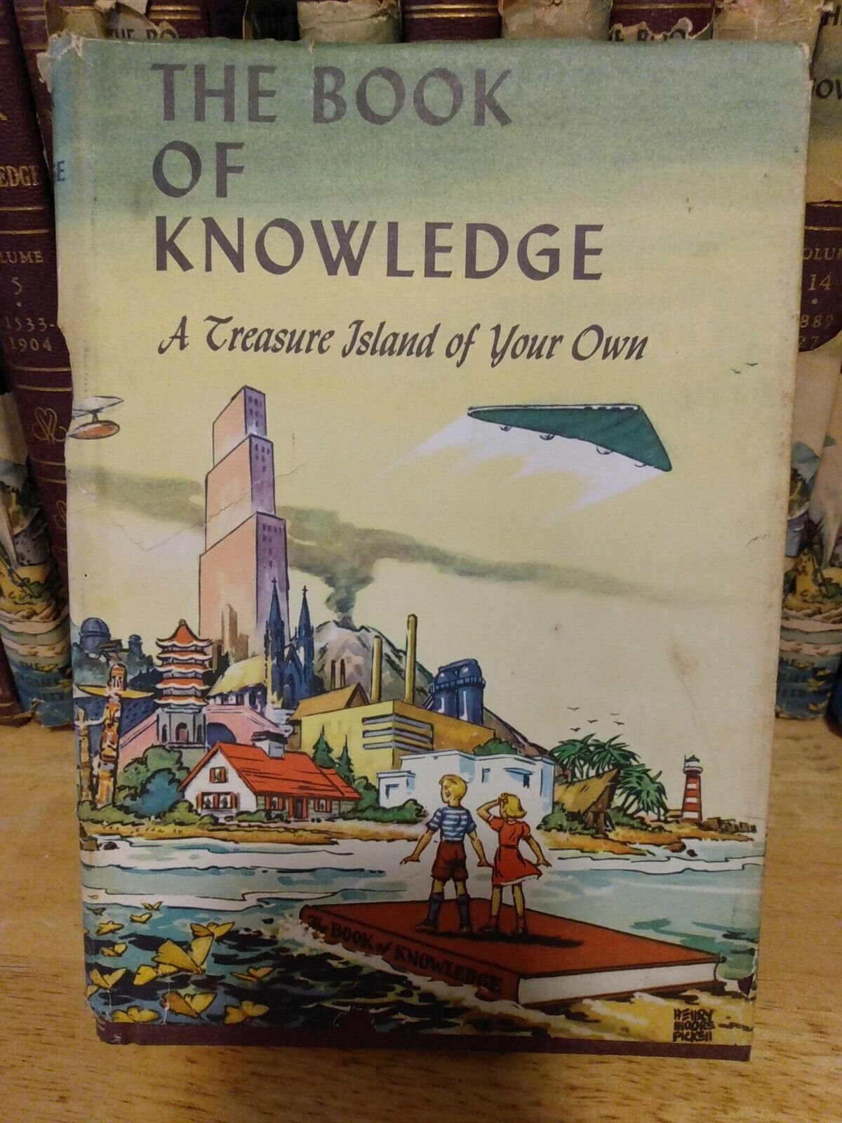 1957 Grolier BOOK OF KNOWLEDGE Complete 20 Volume Set Magic Carpet ...