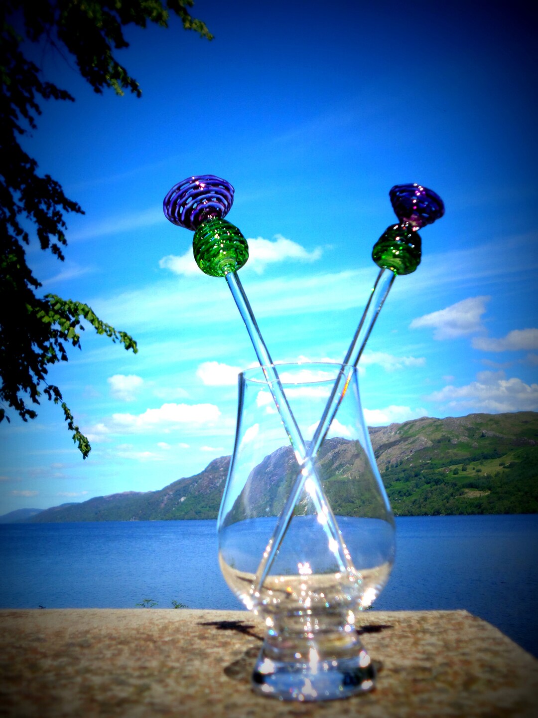 Scottish Thistle Drinks Stirrer - Thistle Stick Stirrer - Glass ...